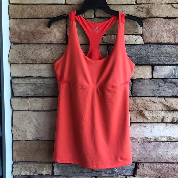 Zella | Tops | Z By Zella Red Orange Active Tank Top New Large | Poshmark